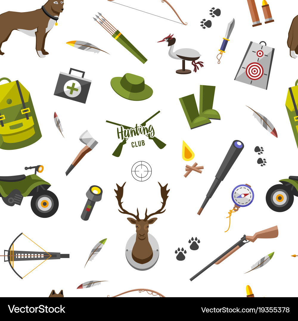 Camping trip seamless pattern accessories Vector Image