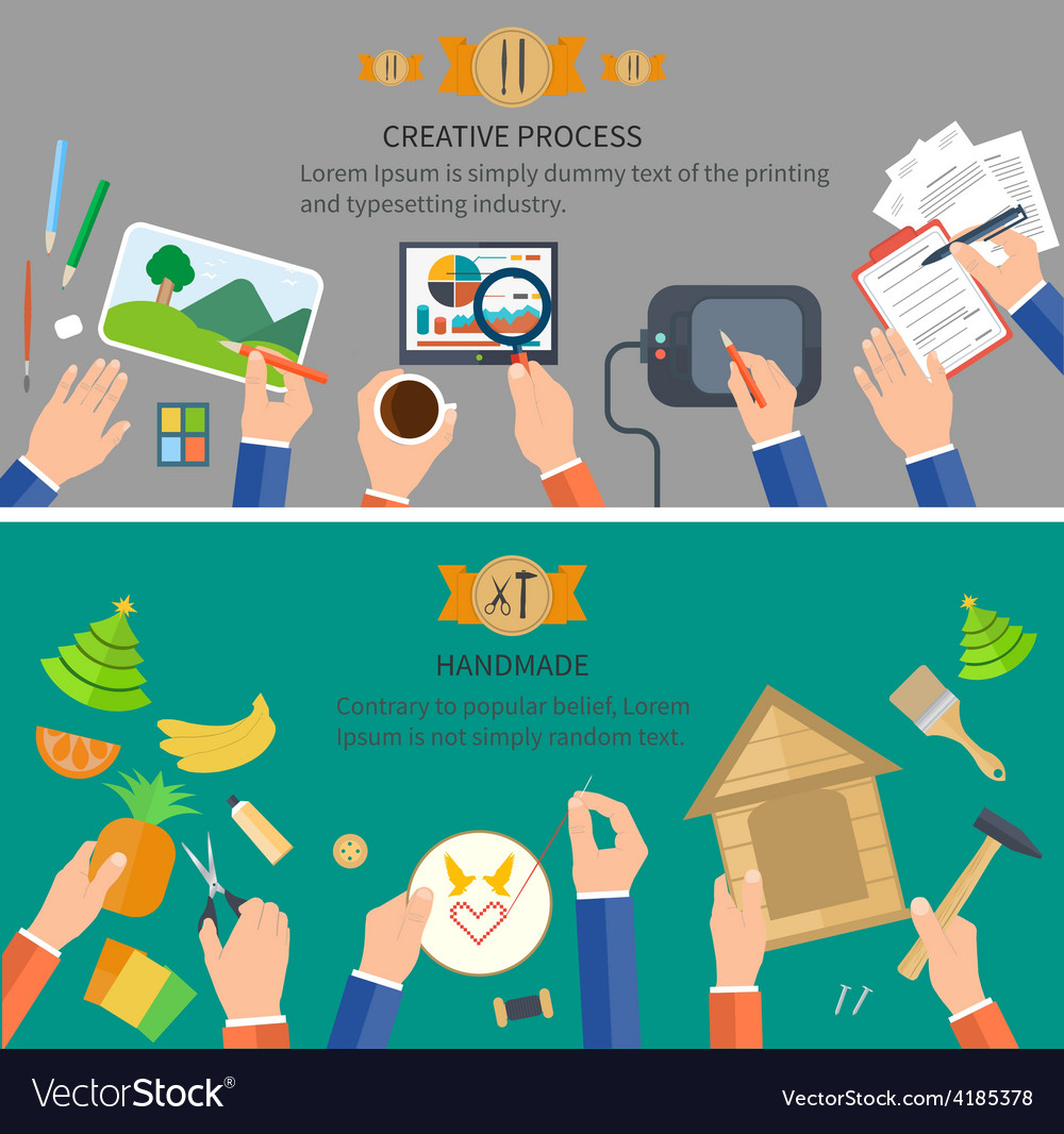 Creative and handmade process Royalty Free Vector Image