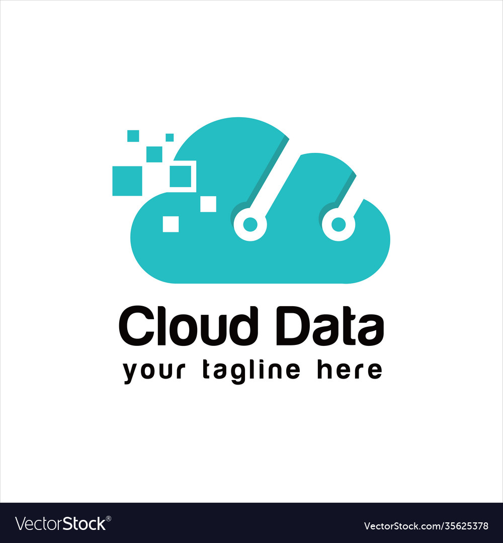 Creative cloud data concept logo Royalty Free Vector Image