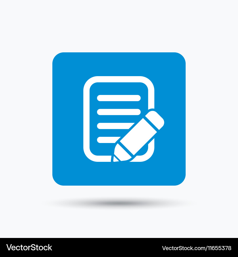 Edit icon pencil for drawing sign Royalty Free Vector Image