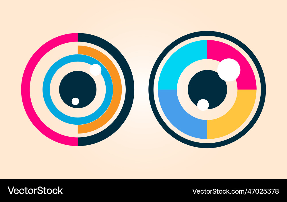 Eye icon - symbol flat icons collection Royalty Free Vector
