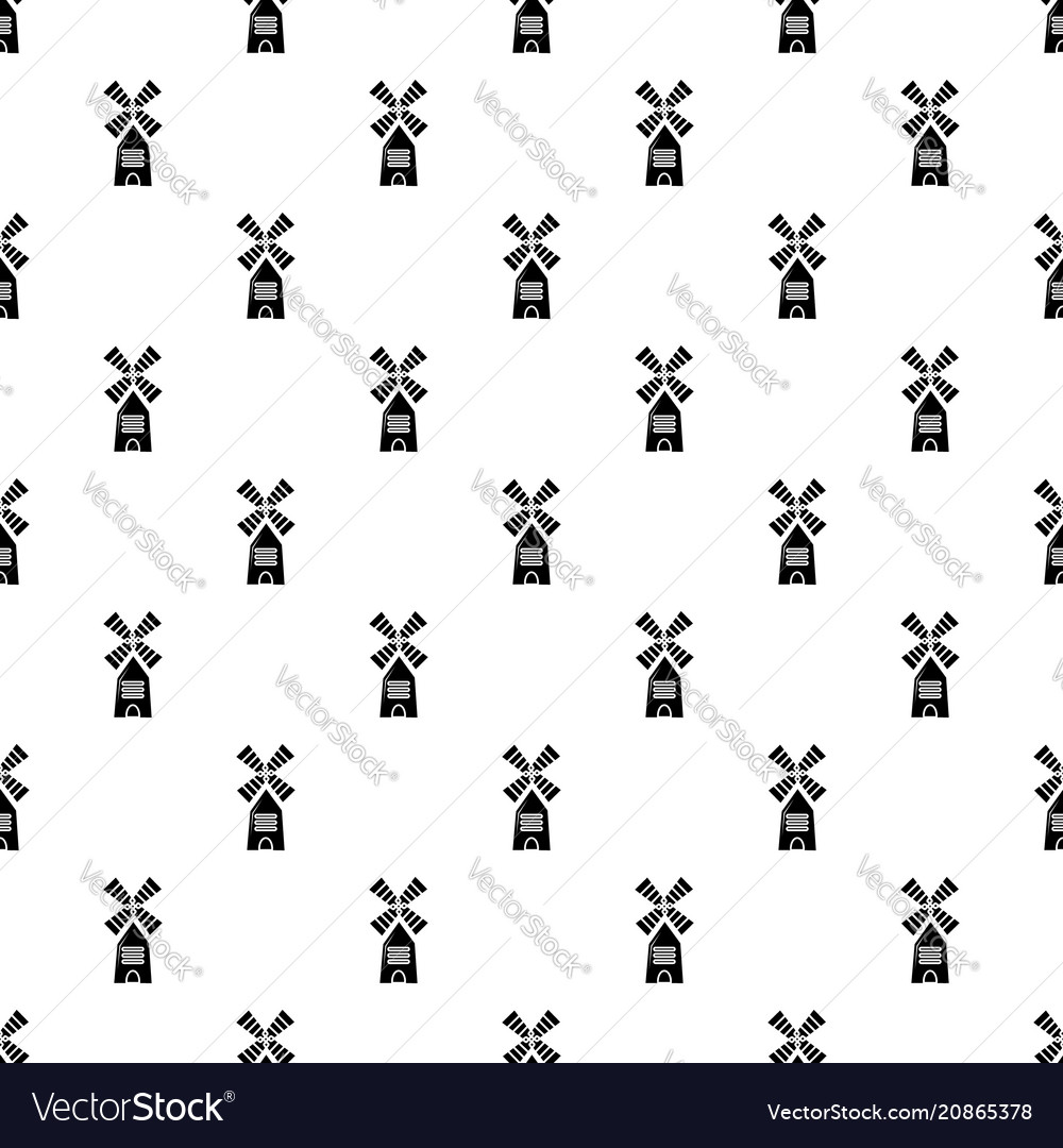 Farm windmill pattern seamless Royalty Free Vector Image