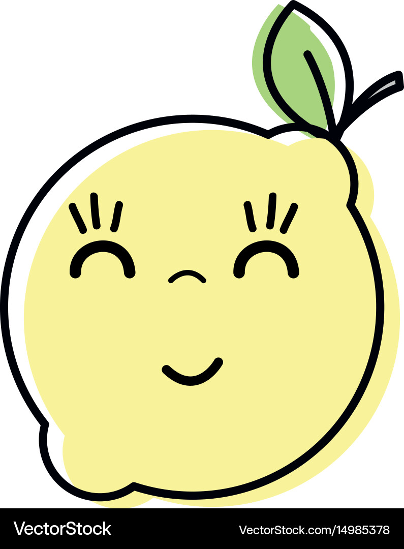 Kawaii nice happy lemon fruit Royalty Free Vector Image