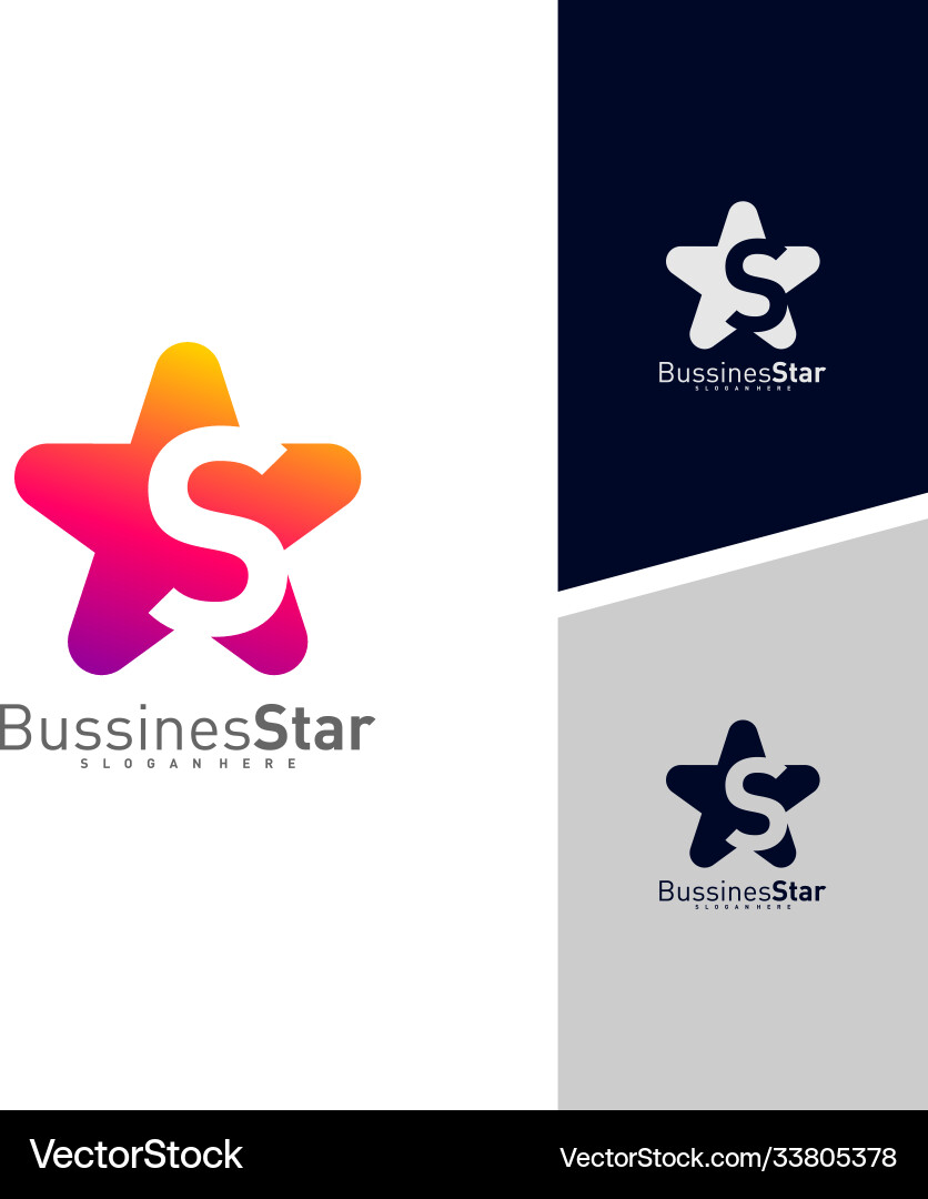 Letter s with star logo template design concept Vector Image