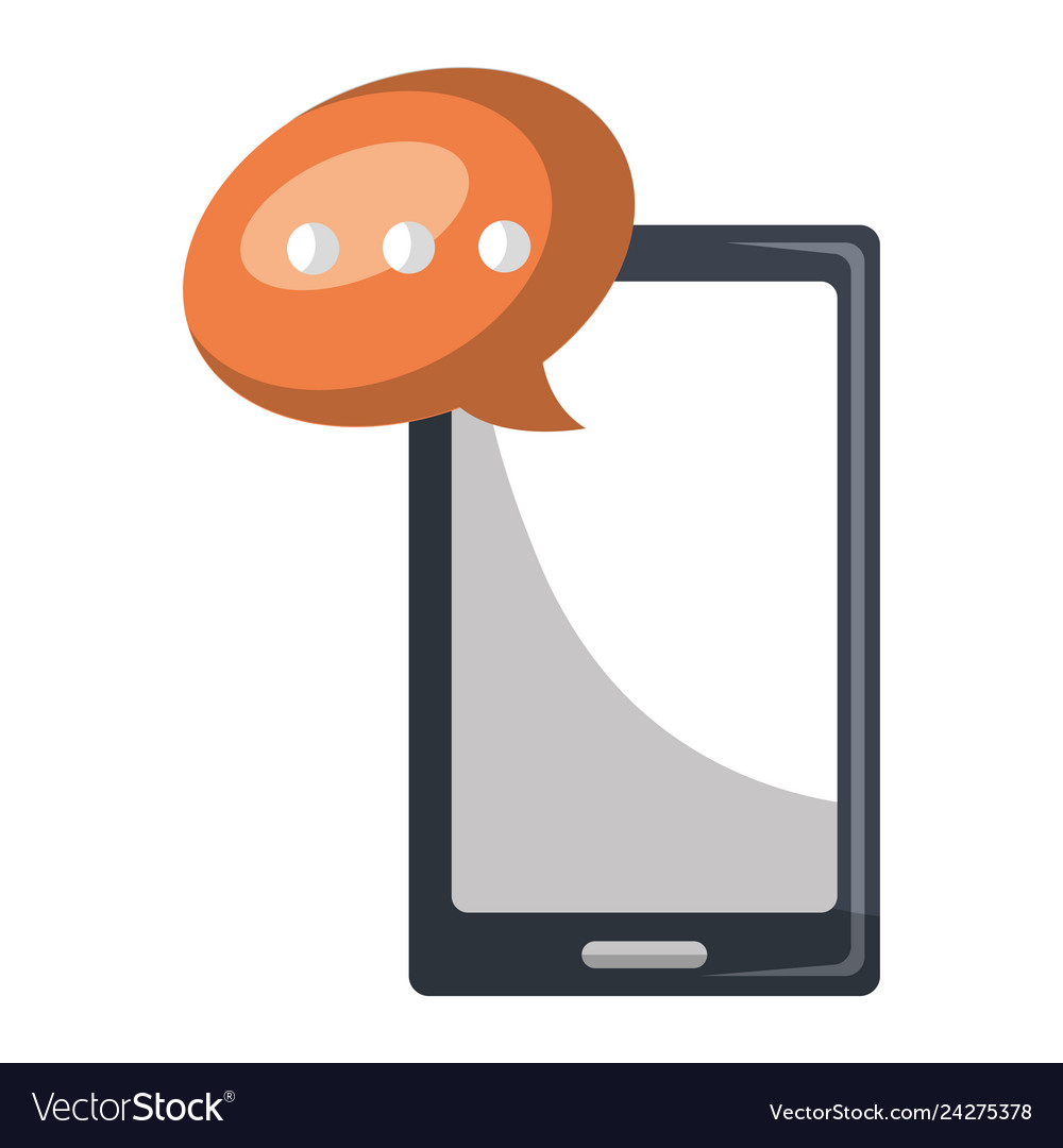 Smartphone device with speech bubbles Royalty Free Vector