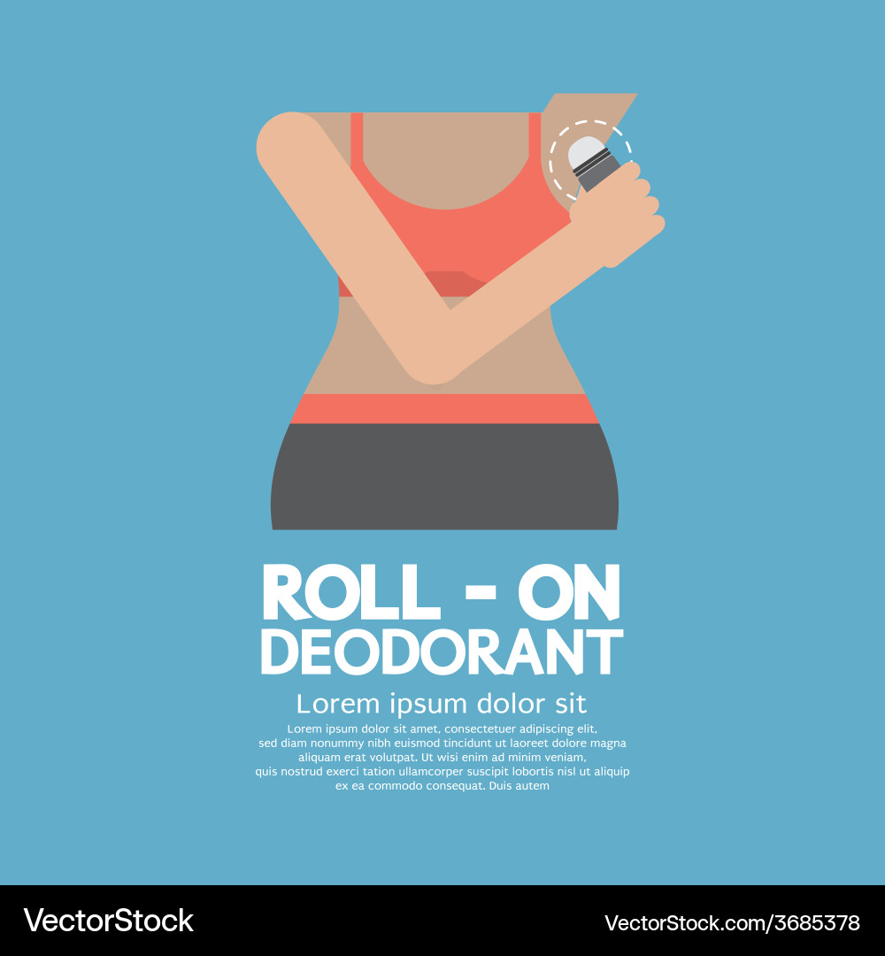 Sporty woman using roll-on deodorant Royalty Free Vector