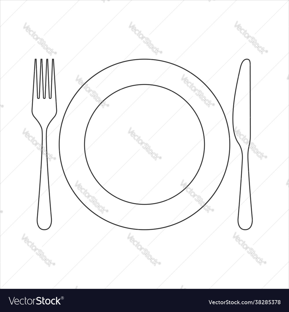 Tableware line Royalty Free Vector Image - VectorStock