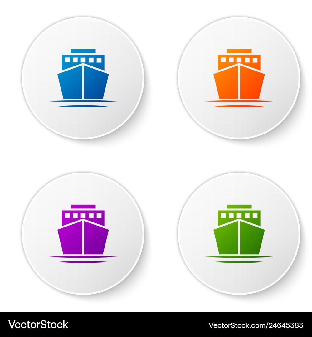 Color ship icon isolated on white background set Vector Image