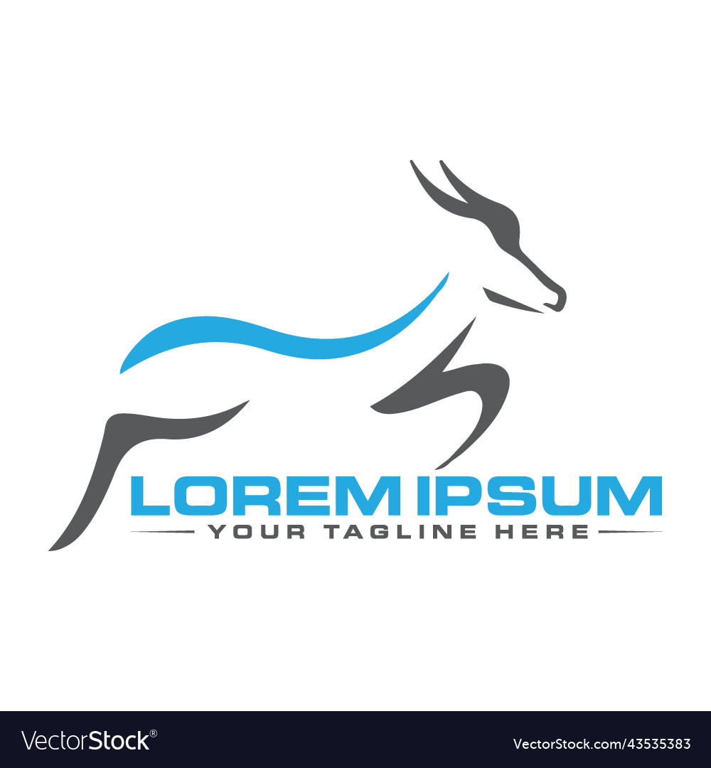 Creative and modern deer logo design Royalty Free Vector