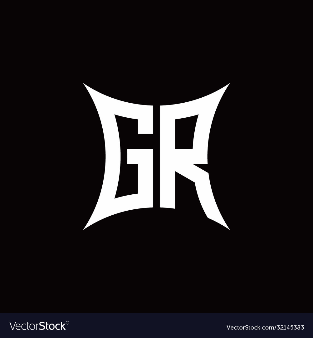 Gr monogram logo with sharped shape design Vector Image