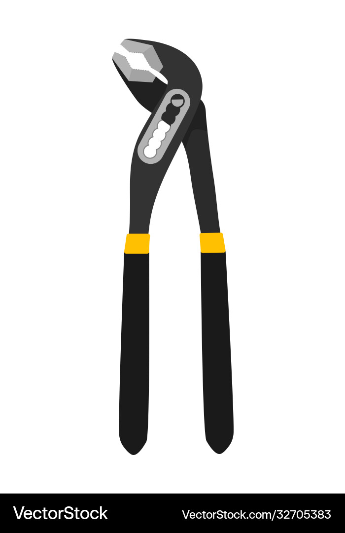 Locking pliers tool flat Royalty Free Vector Image