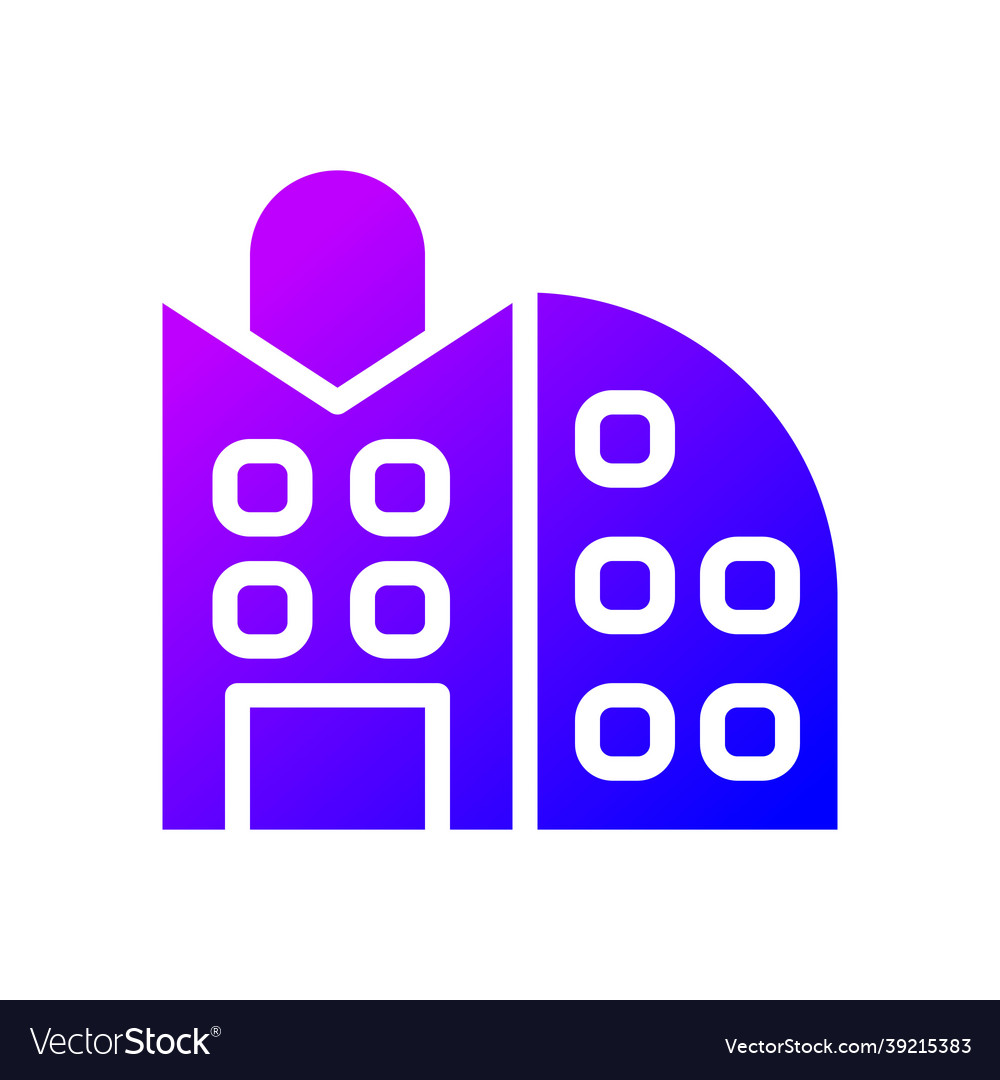 Logo building solid gradient style icon Royalty Free Vector