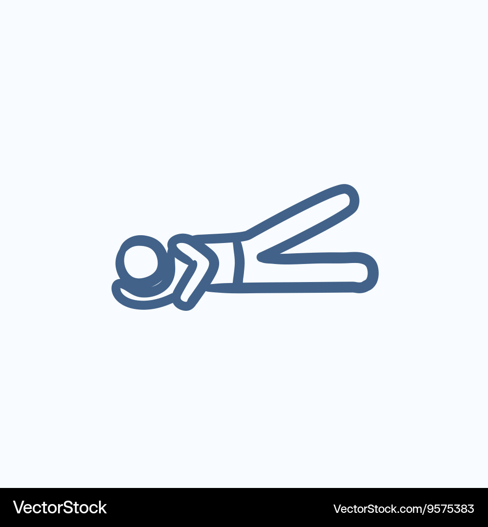 Man lying and lifting leg sketch icon Royalty Free Vector