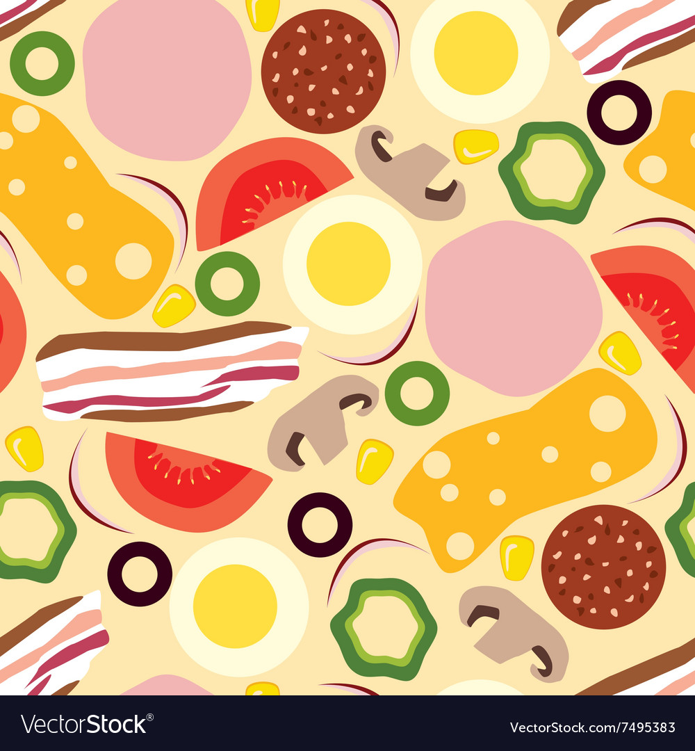 Pizza seamless pattern Royalty Free Vector Image