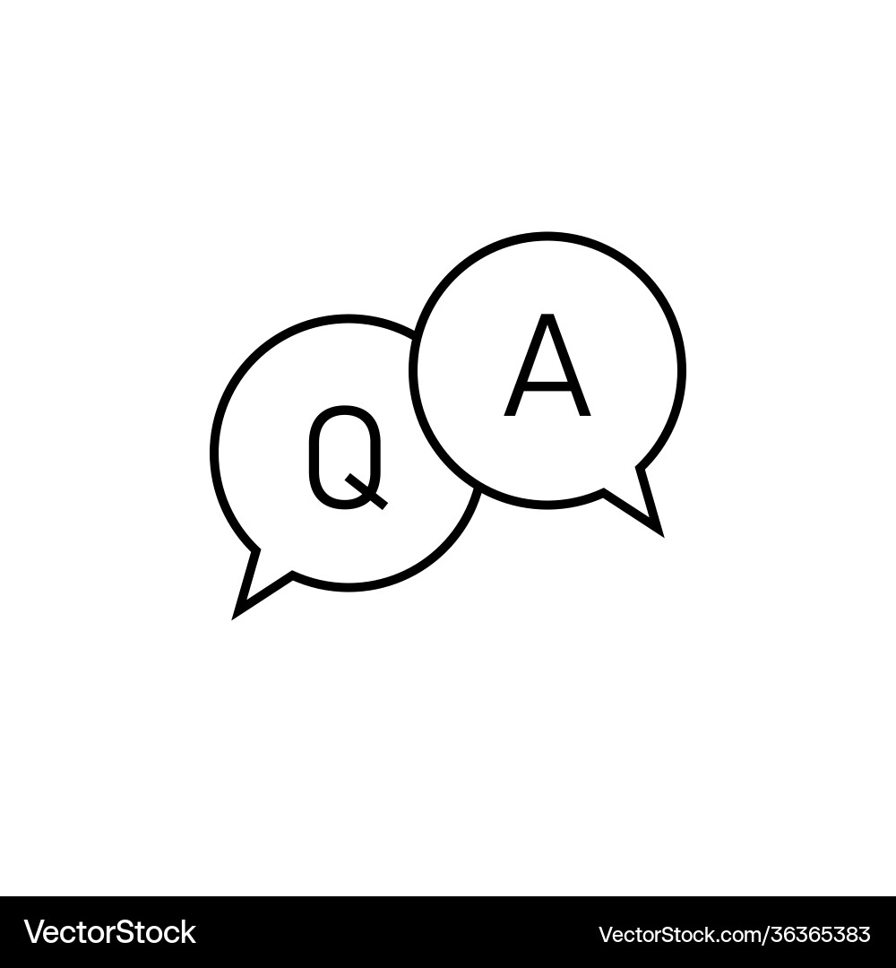 Questions and answers speech bubble icon faq chat Vector Image