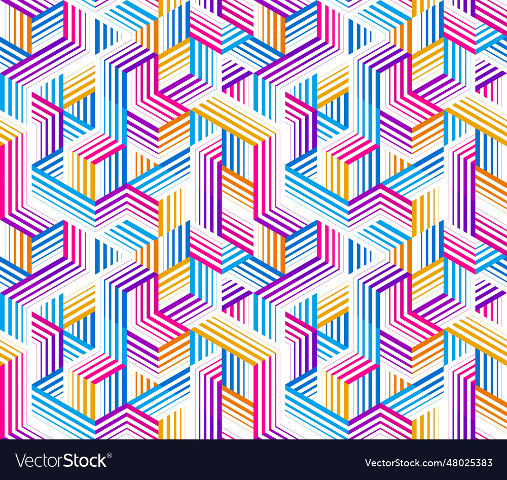 Seamless cubes background lined boxes repeating Vector Image