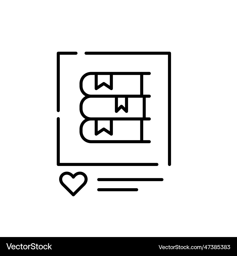Social media post stack of books with bookmarks Vector Image