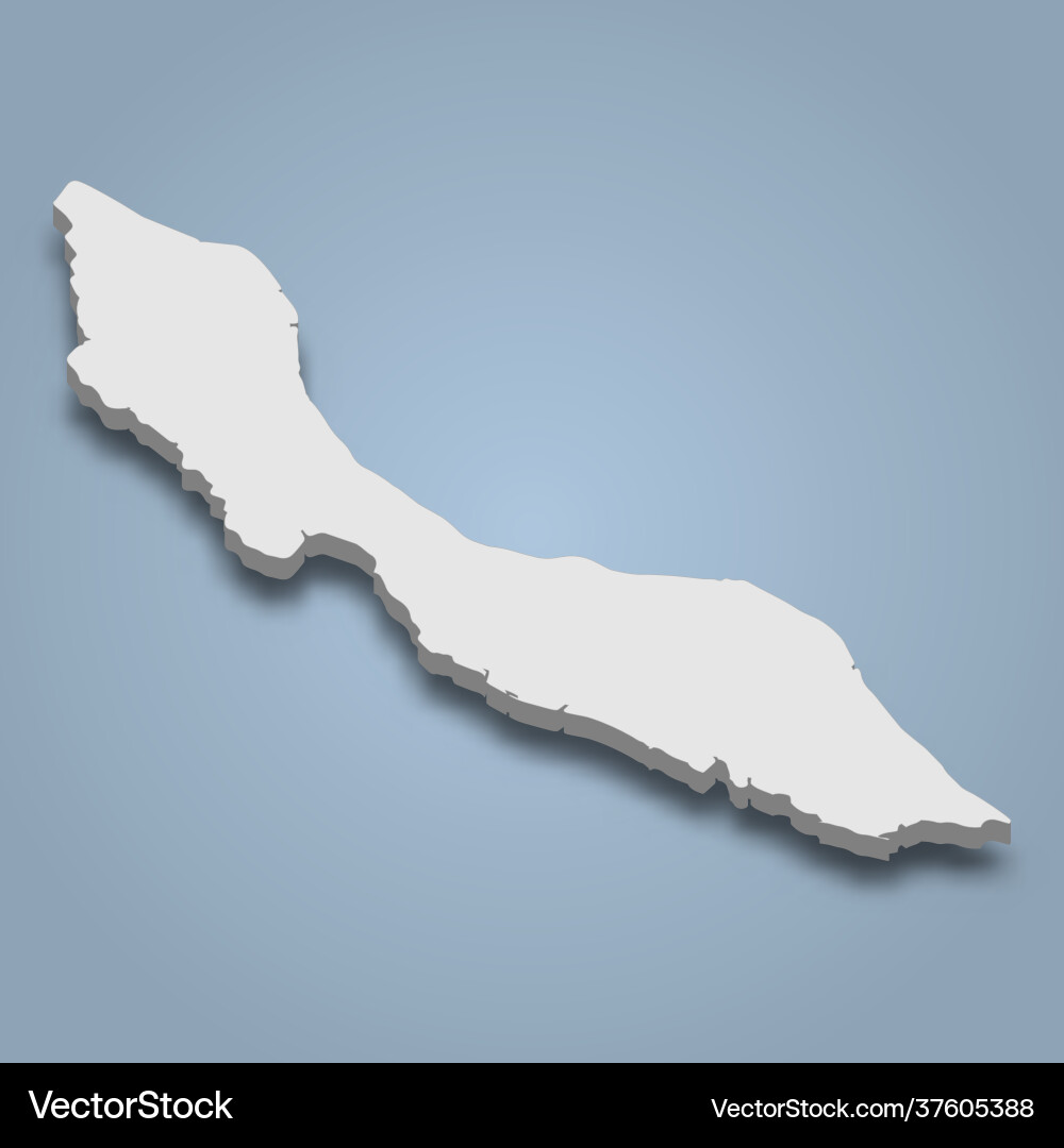 3d isometric map curacao is an island Royalty Free Vector