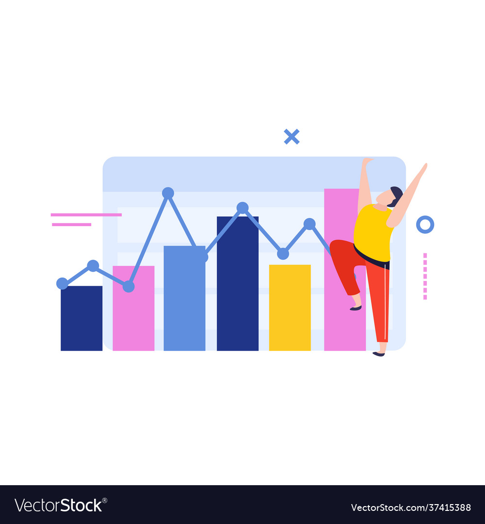 Bar chart dancing composition Royalty Free Vector Image