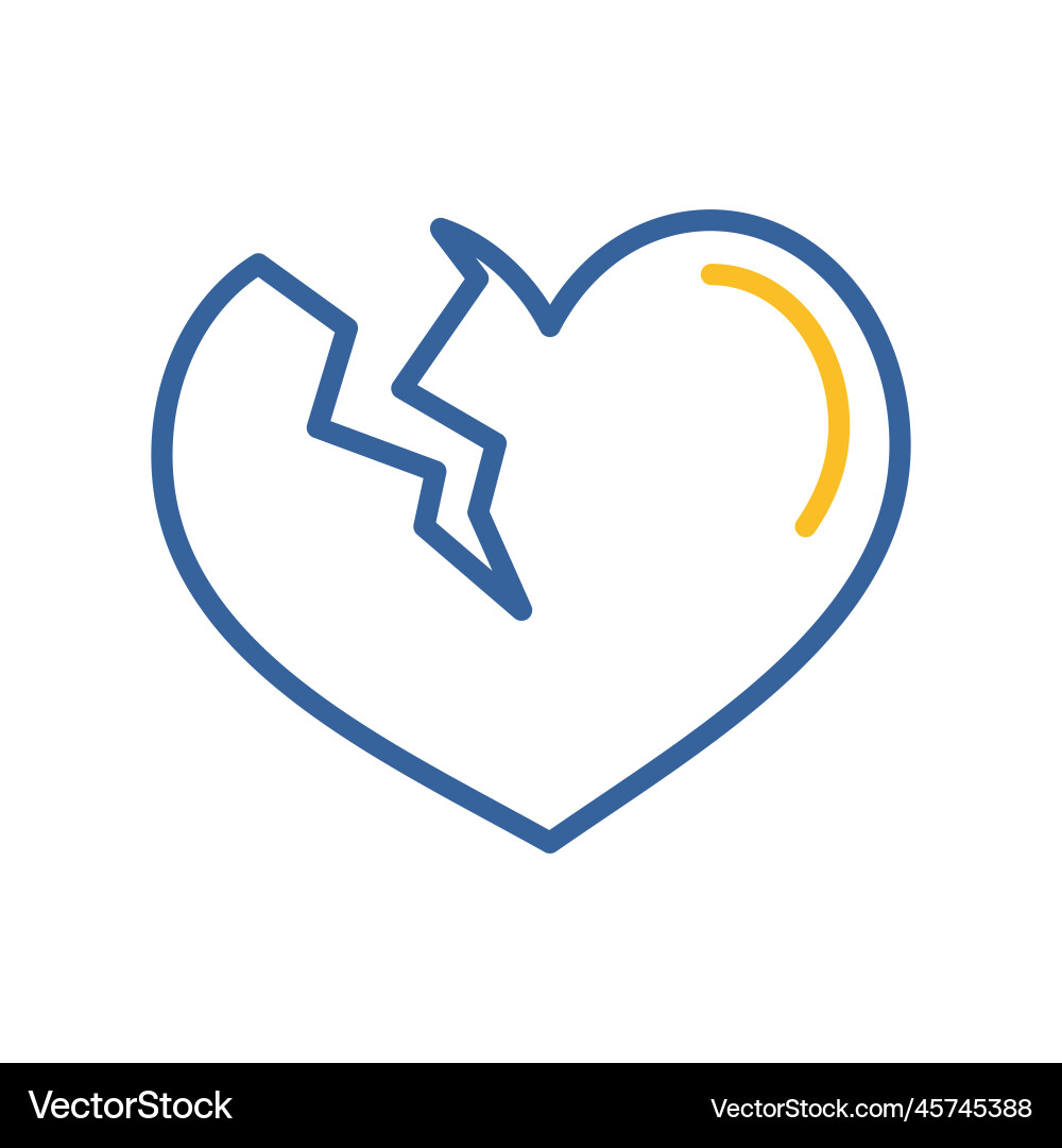 Broken heart icon valentines day symbol Royalty Free Vector