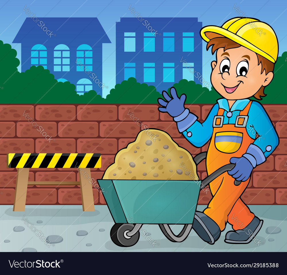 Construction worker theme image 2 Royalty Free Vector Image