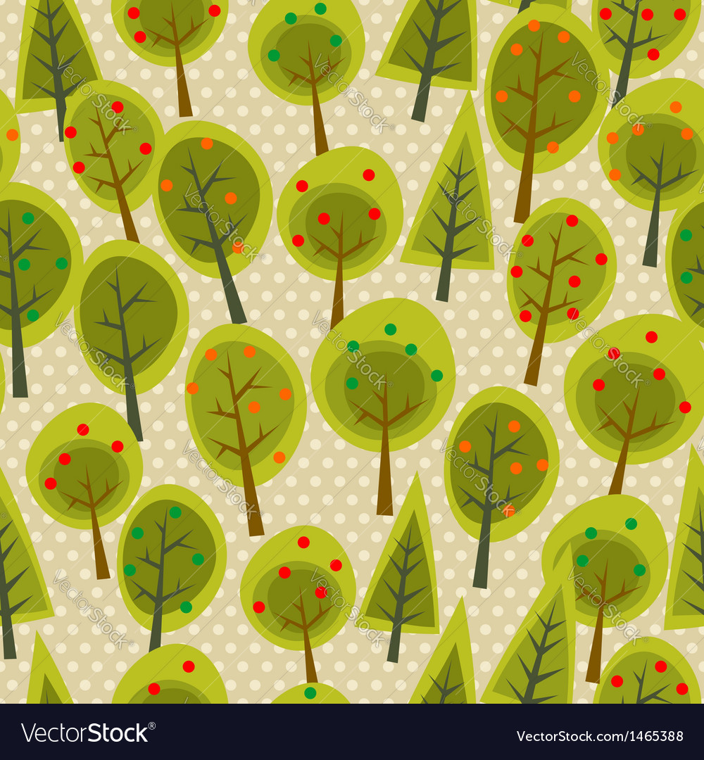 Cute seamless pattern forest Royalty Free Vector Image
