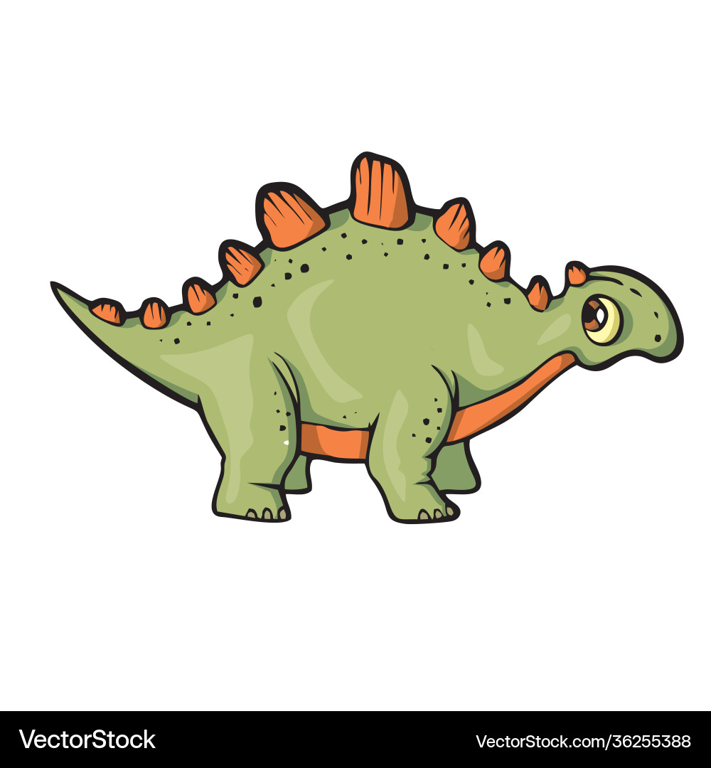 Dinosaur on white background cute cartoon Vector Image