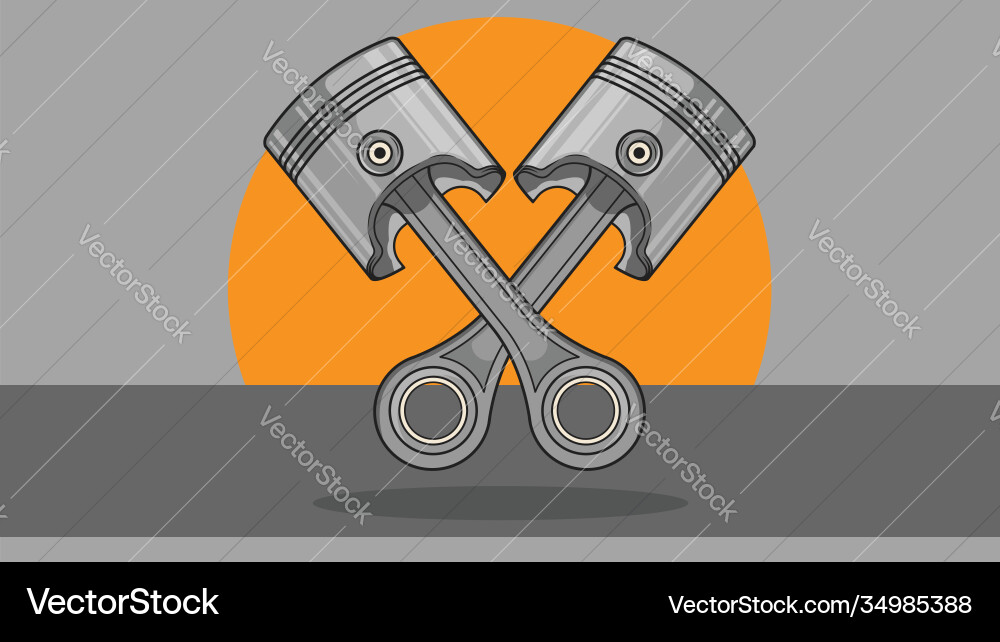 Gear piston car engine part set automobile Vector Image