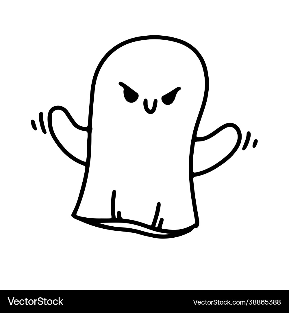 Ghost is scary in a doodle style halloween Vector Image