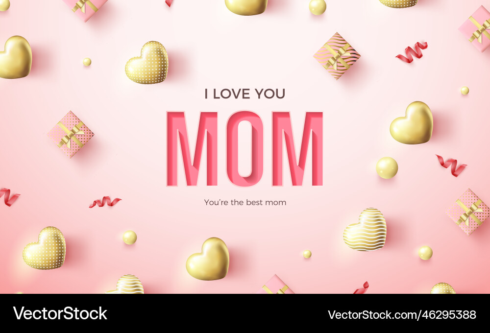 Happy Mothers Day Design With Gift Box Royalty Free Vector