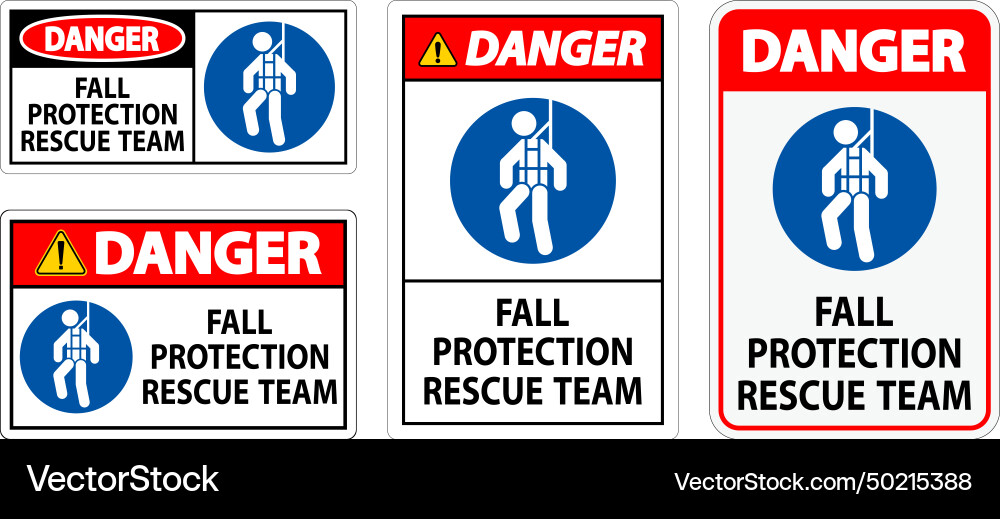 Hard hat decals danger fall protection rescue team