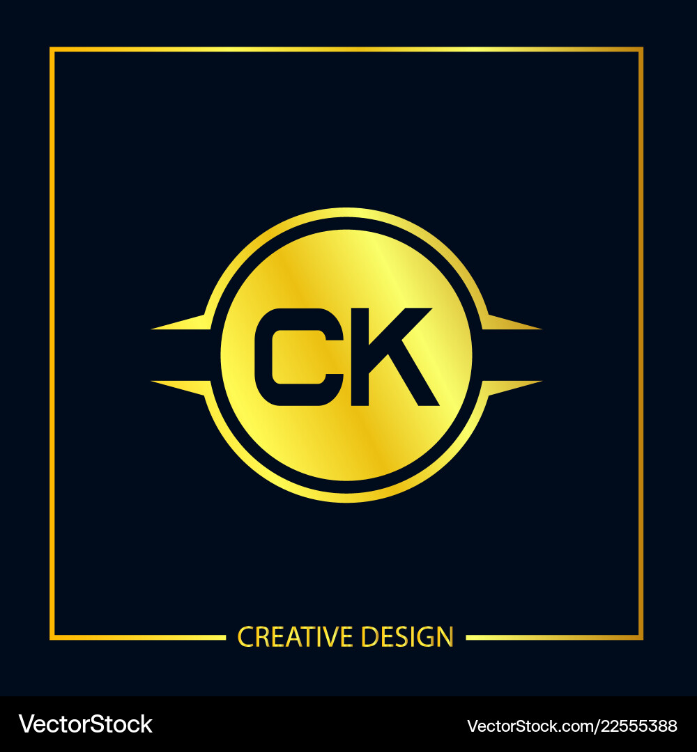 Initial letter ck logo template design Royalty Free Vector
