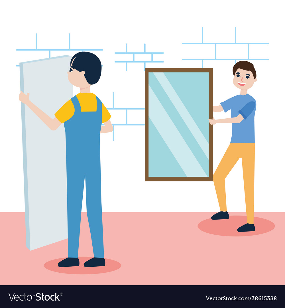Installation workers Royalty Free Vector Image