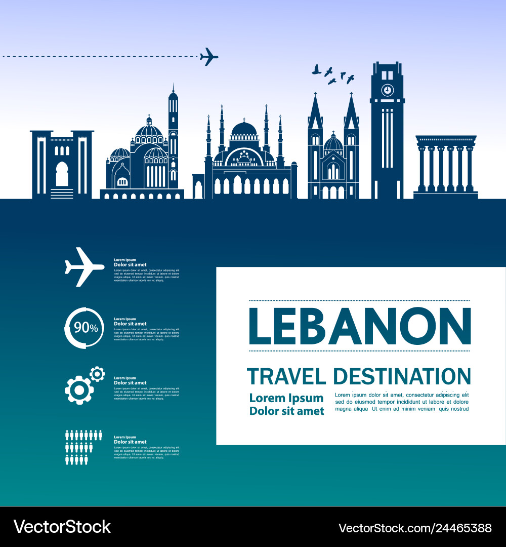 Lebanon travel destination Royalty Free Vector Image