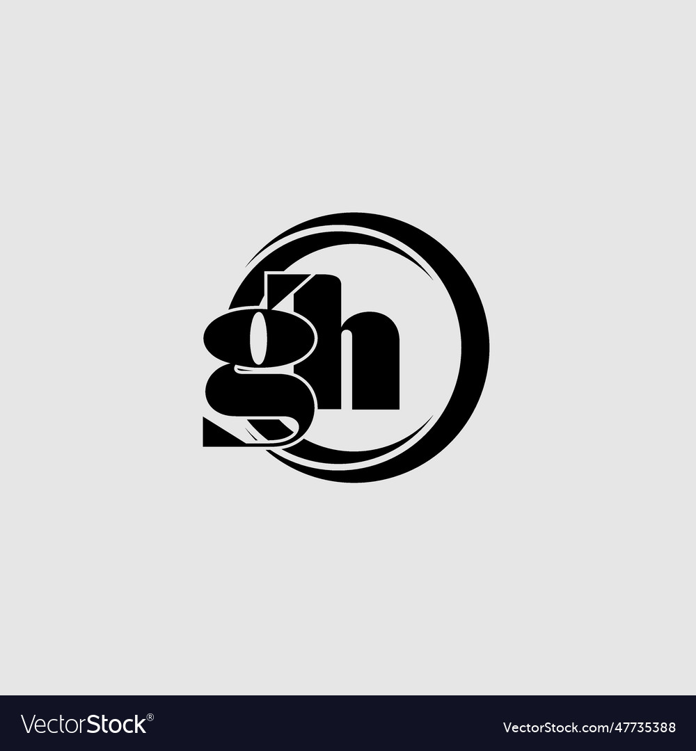 Letters gh simple circle linked line logo Vector Image