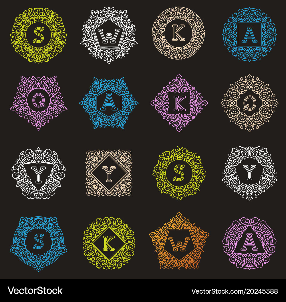 Monogram letter emblem vintage letters Royalty Free Vector