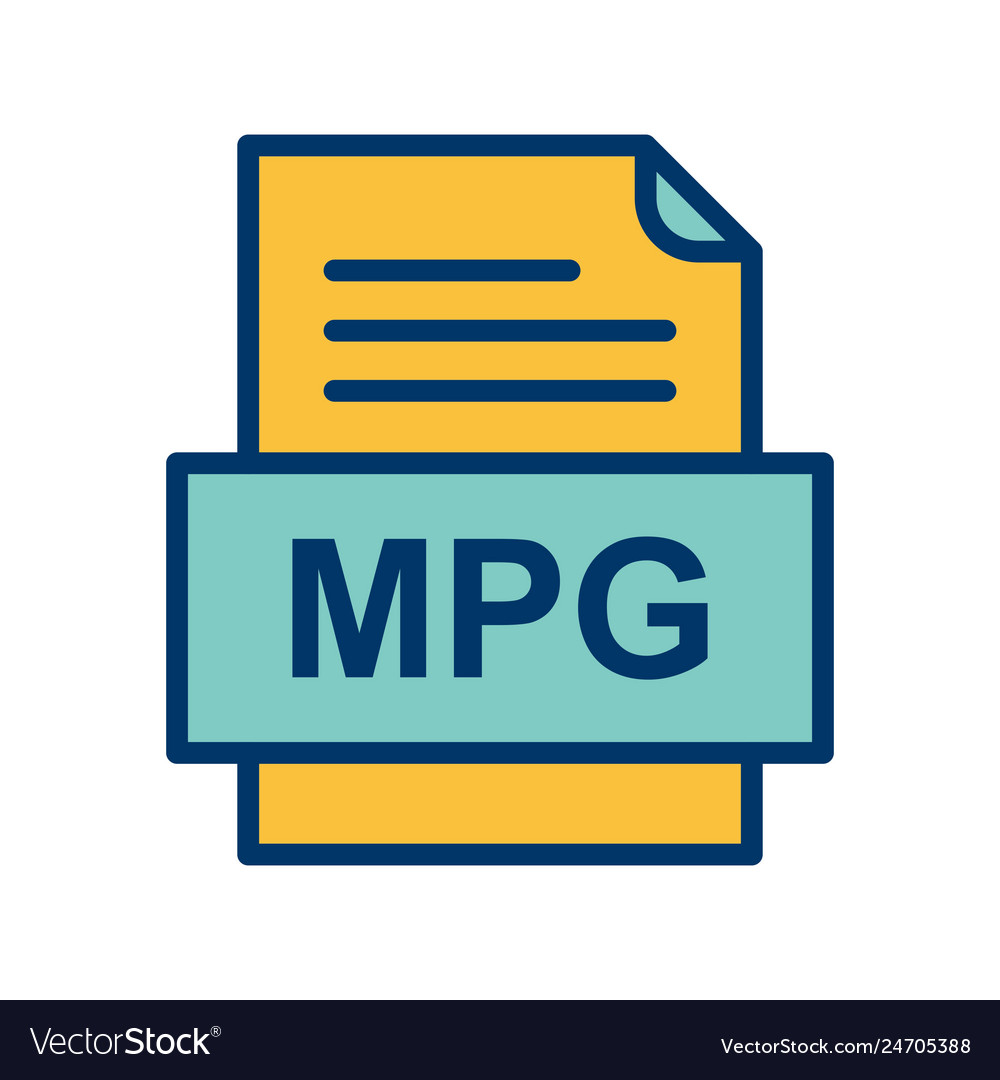 Mpg file document icon Royalty Free Vector Image