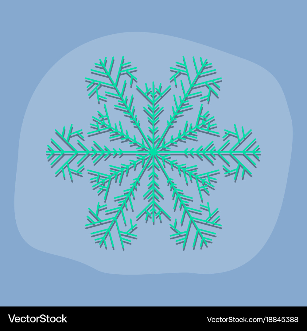 Paper sticker on stylish background snowflake Vector Image