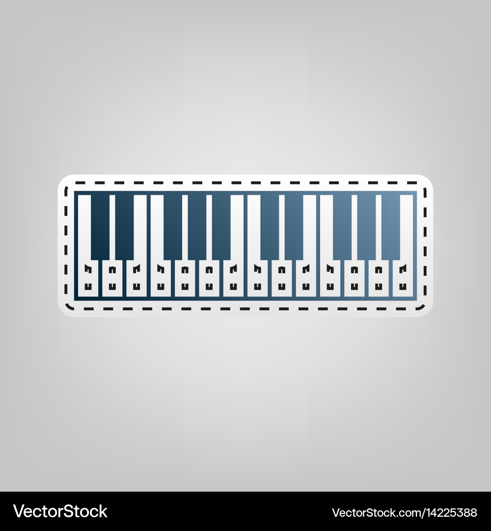 Piano keyboard sign blue icon Royalty Free Vector Image
