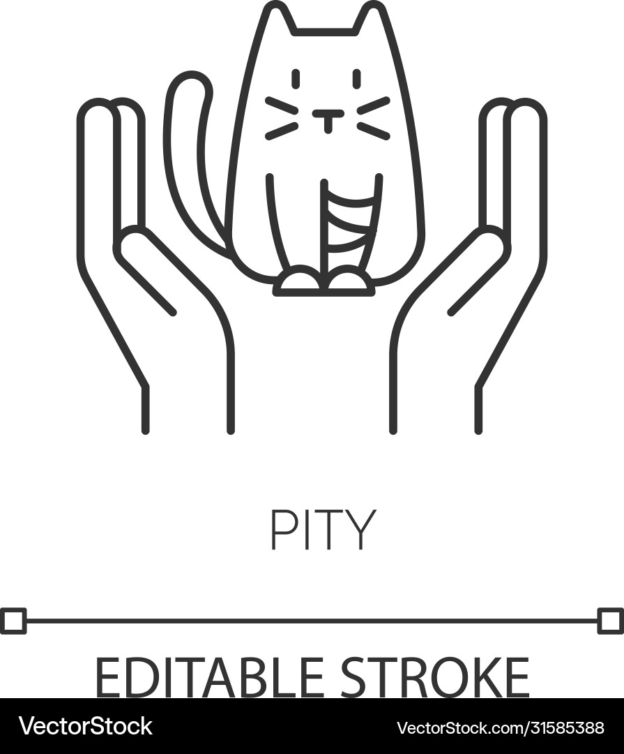 Pity pixel perfect linear icon Royalty Free Vector Image