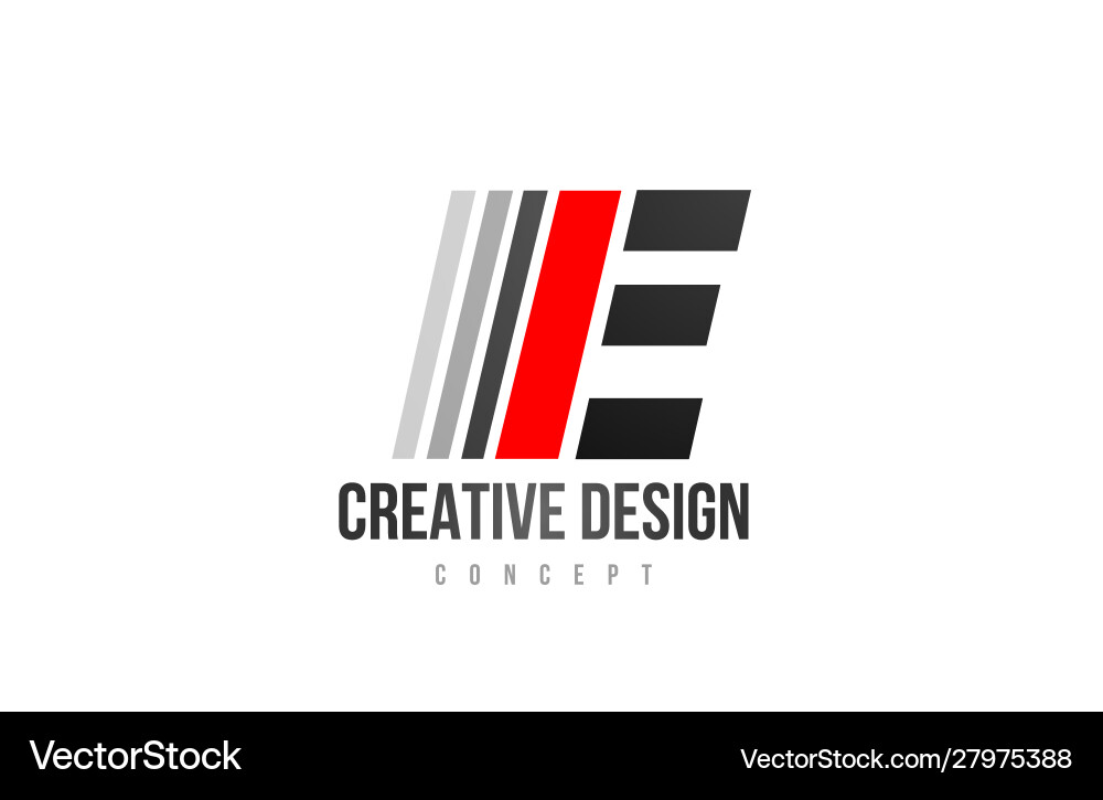 Red black alphabet letter e logo icon design Vector Image