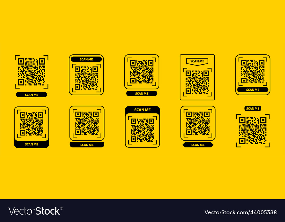 Scan me qr code design qr code for payment text Vector Image Scan me qr code design qr code for payment text Vector Image