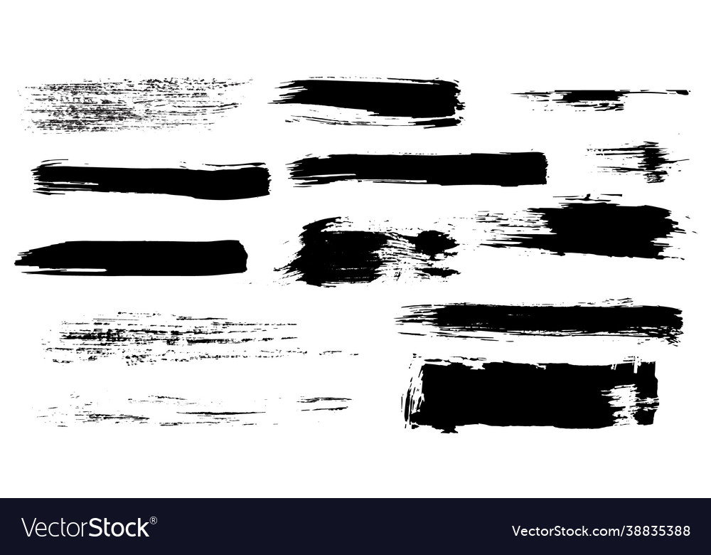 Set brush strokes watercolor stains Royalty Free Vector