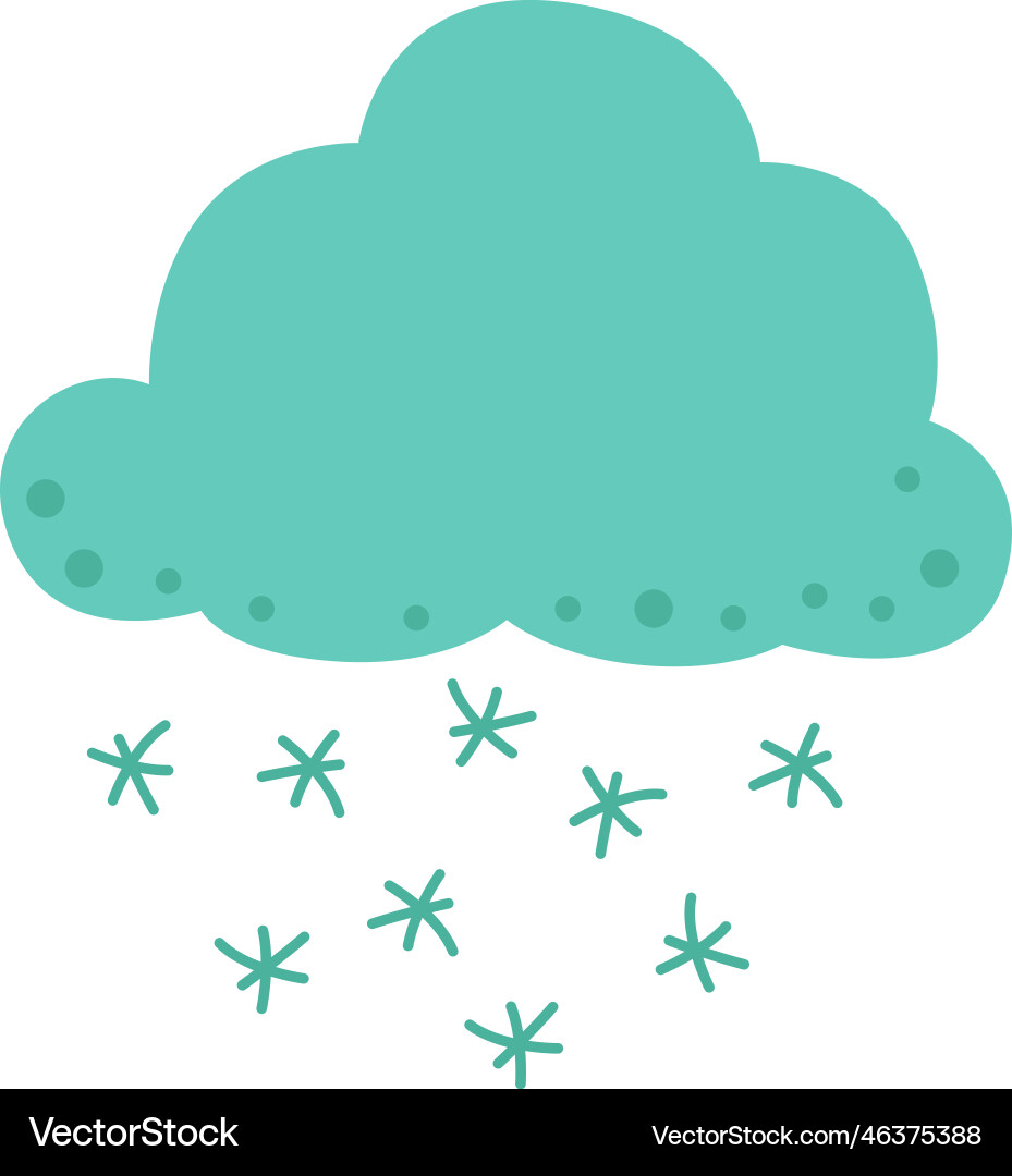 Snow cloud with snowflakes weather Royalty Free Vector Image