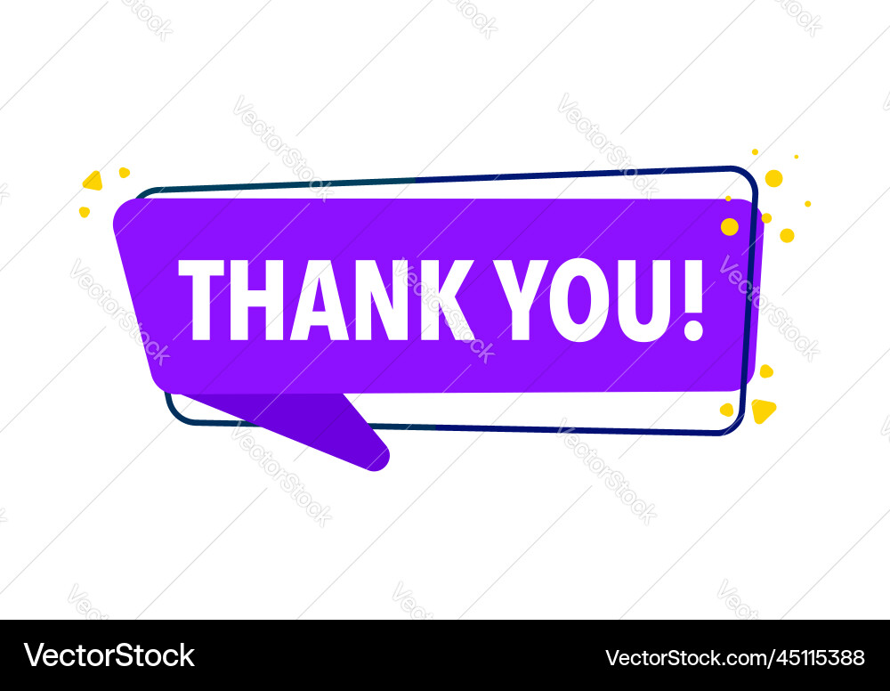 Thank you banner label template Royalty Free Vector Image
