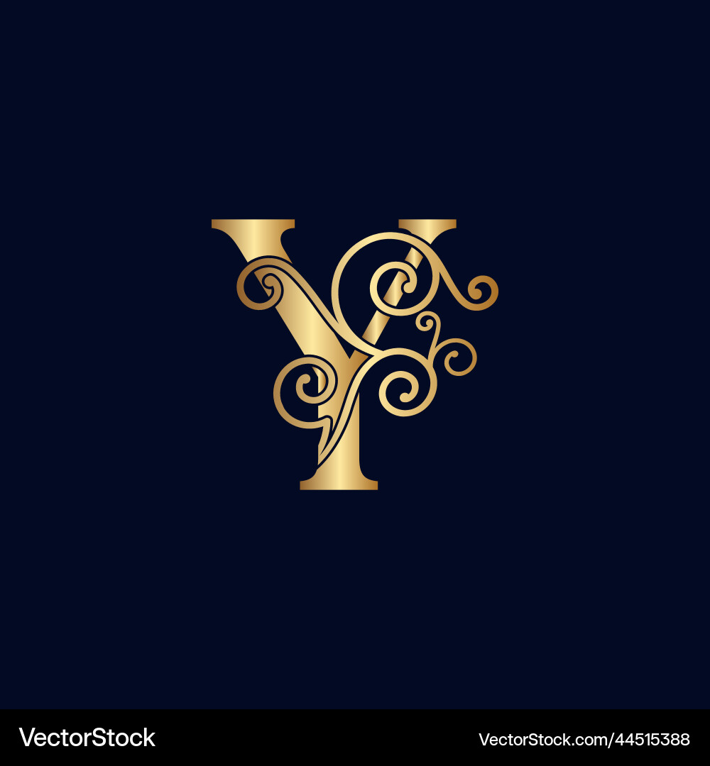 Vip gold logo letter y Royalty Free Vector Image