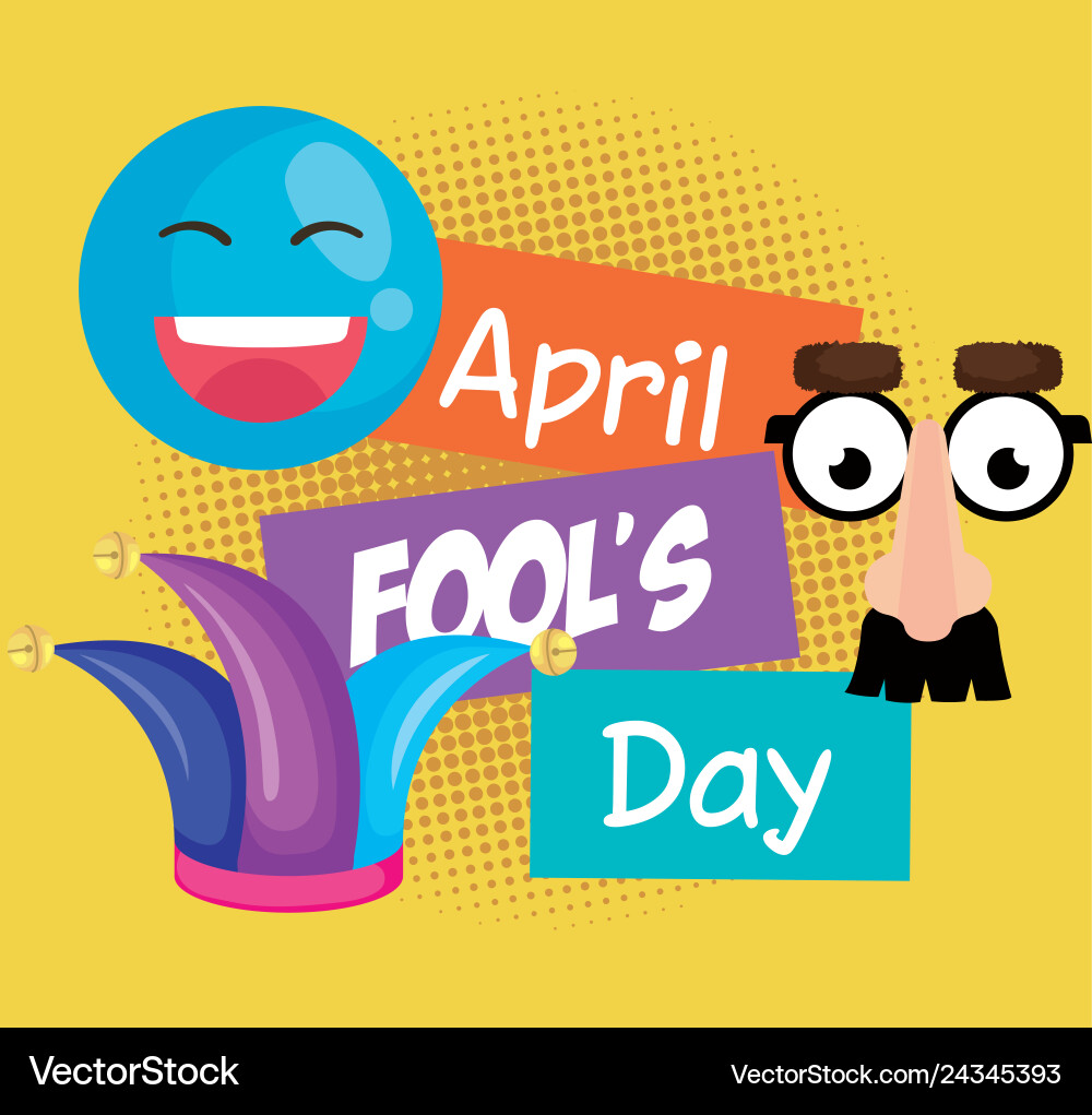 April fools day set icons Royalty Free Vector Image