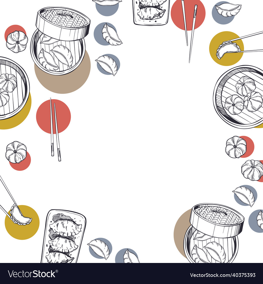 Background with dim sum set Royalty Free Vector Image Background with dim sum set Royalty Free Vector Image