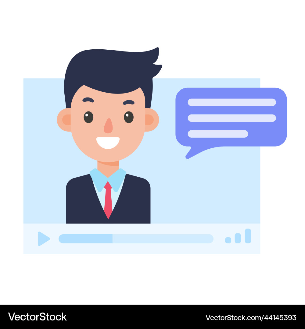 Businessman on computer screen online meeting Vector Image