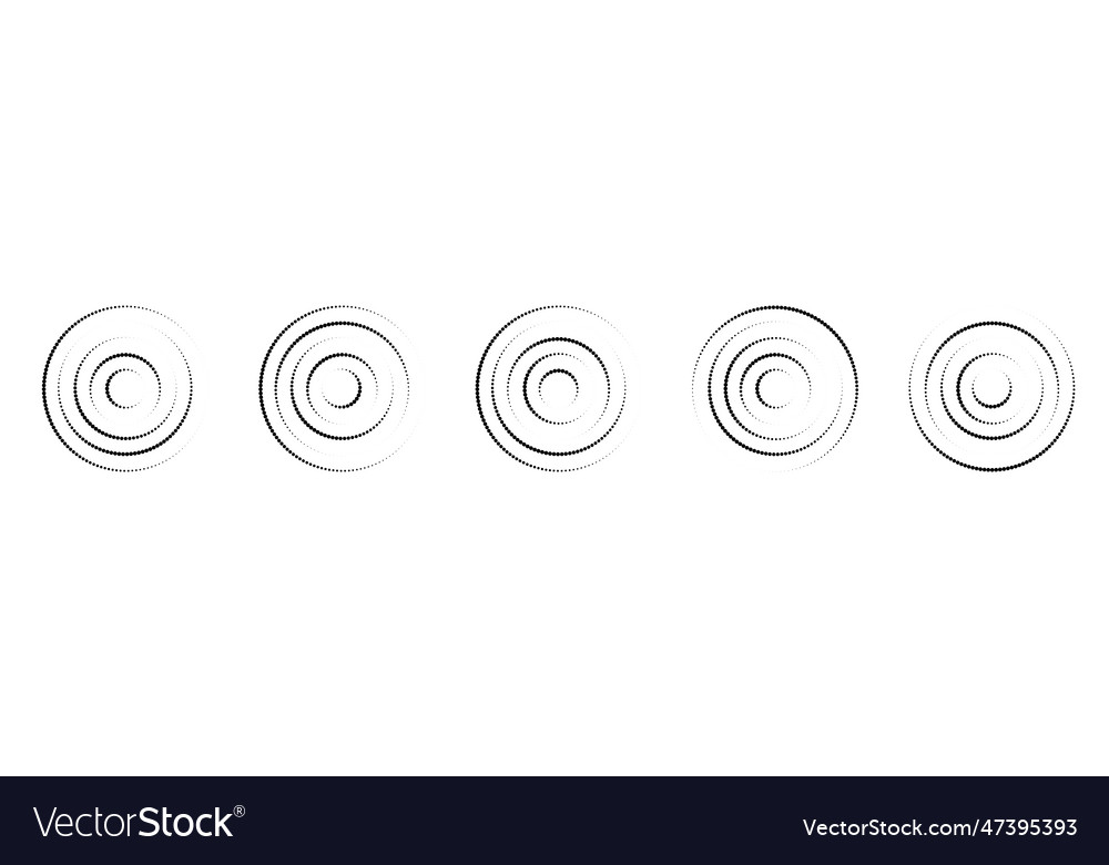 Circular ripple icons collection concentric Vector Image Circular ripple icons collection concentric Vector Image